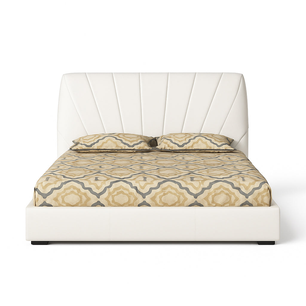 OYSTER Fan-Stitched Modern Upholstered Bed – Home Quarters Furnishings