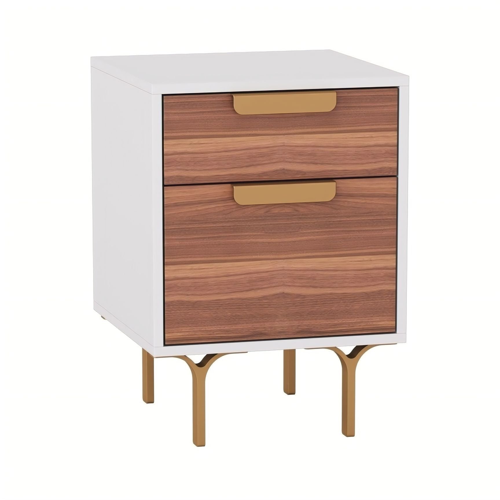 SHARON White and Walnut Nightstand – Home Quarters Furnishings