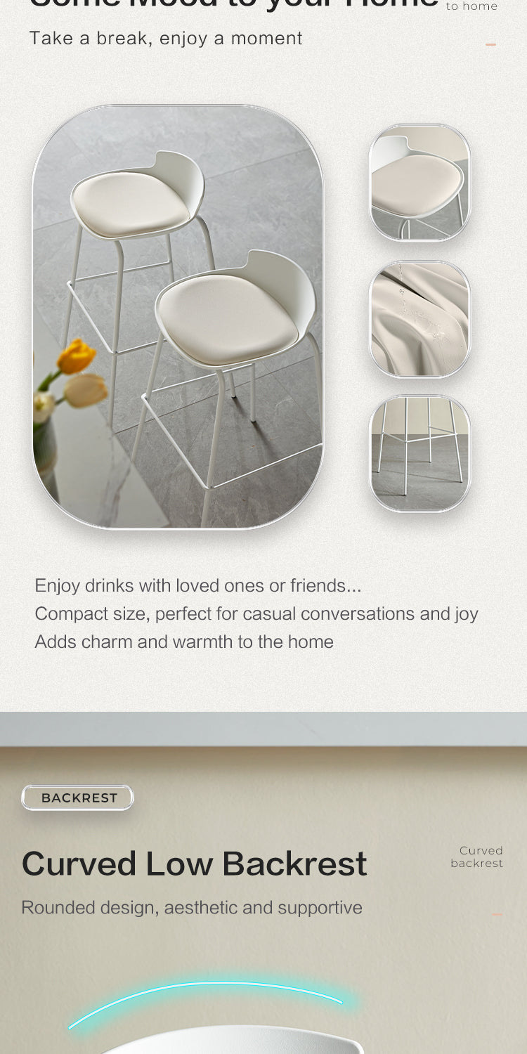 WINSTON Minimalist White Bar Stool – Home Quarters Furnishings