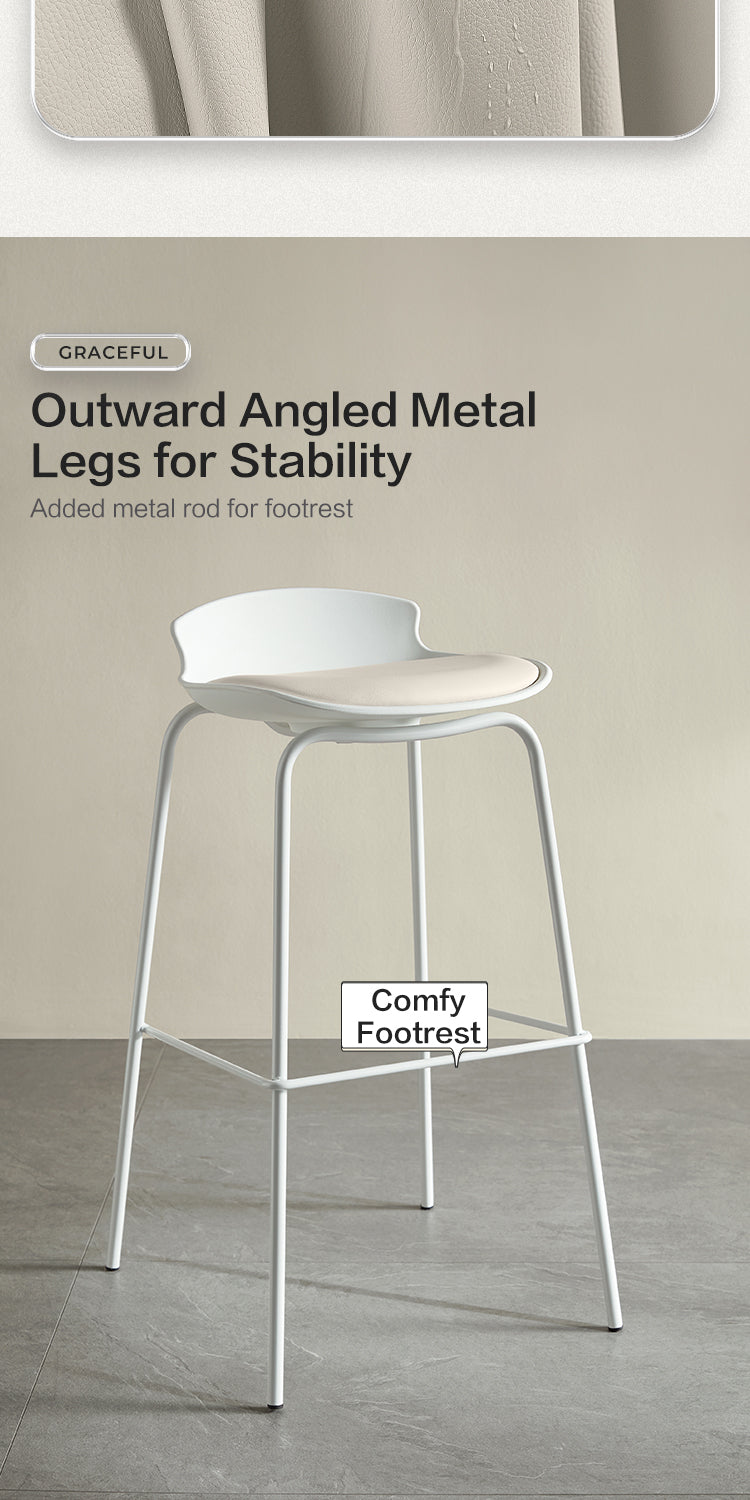 WINSTON Minimalist White Bar Stool – Home Quarters Furnishings