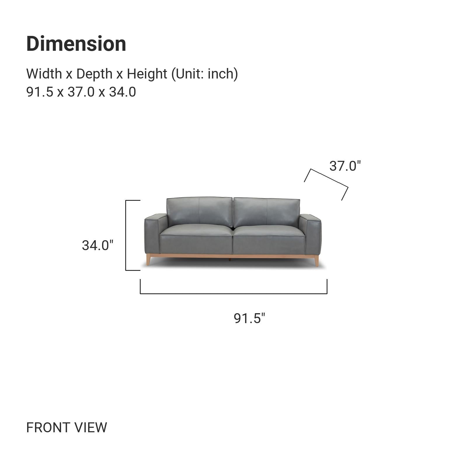 Grayson Leather 3 Seater Sofa – Home Quarters Furnishings