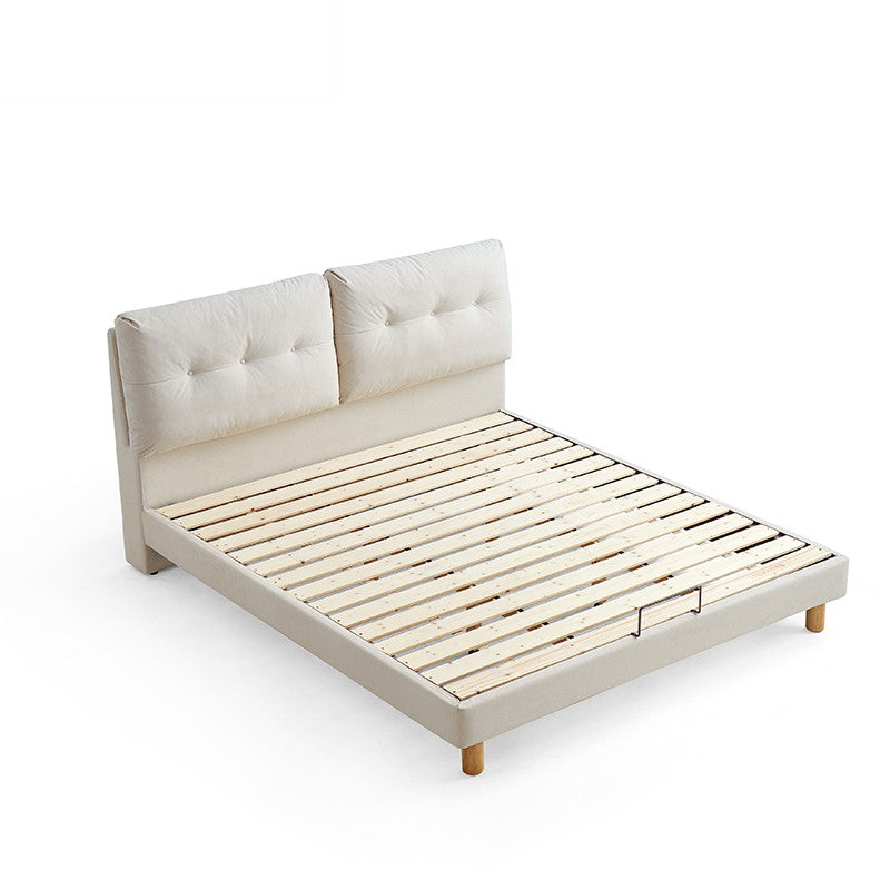 ANABELLE White Fabric Bed – Home Quarters Furnishings